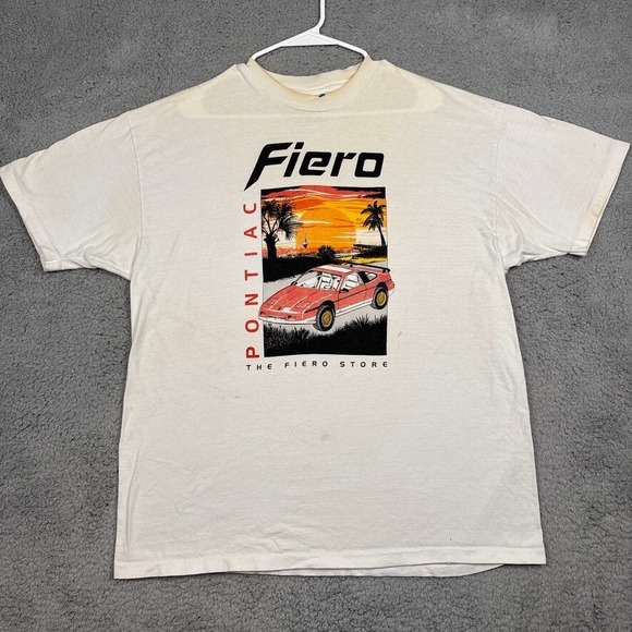 Fruit of the Loom | Shirts | Vintage Pontiac Fiero Shirt Mens Xl White ...